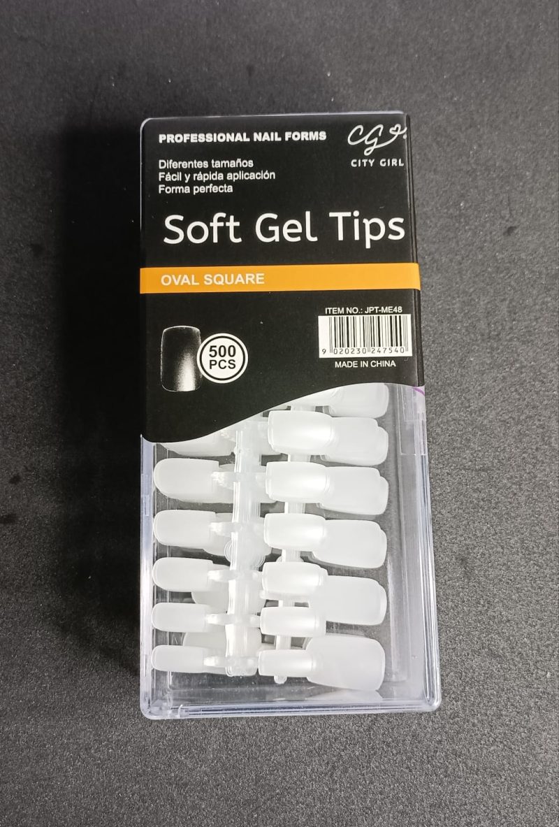TIPS SOFT GEL OVAL SQUARE, 500 PCS CITY GIRL JPT-ME48 - City Fashion