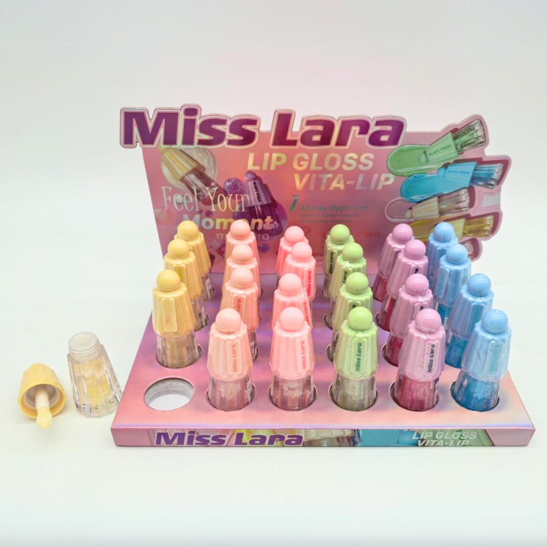 LIP GLOSS CON VITAMINA, 6 COLORES MISS LARA MS-311*720 - City Fashion